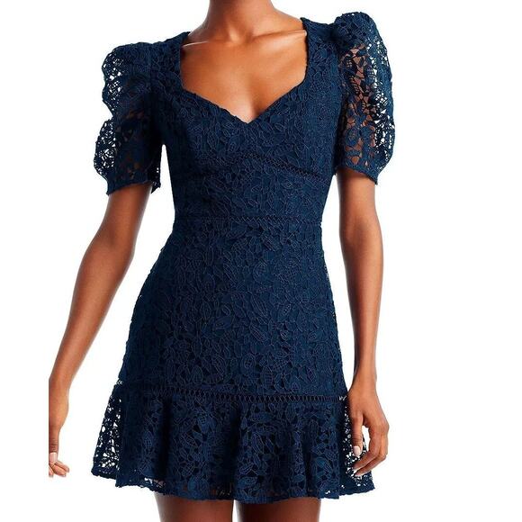 Aqua | Dresses | Aqua Womens Ladder Stitch Crochet Lace Fit And Flare ...